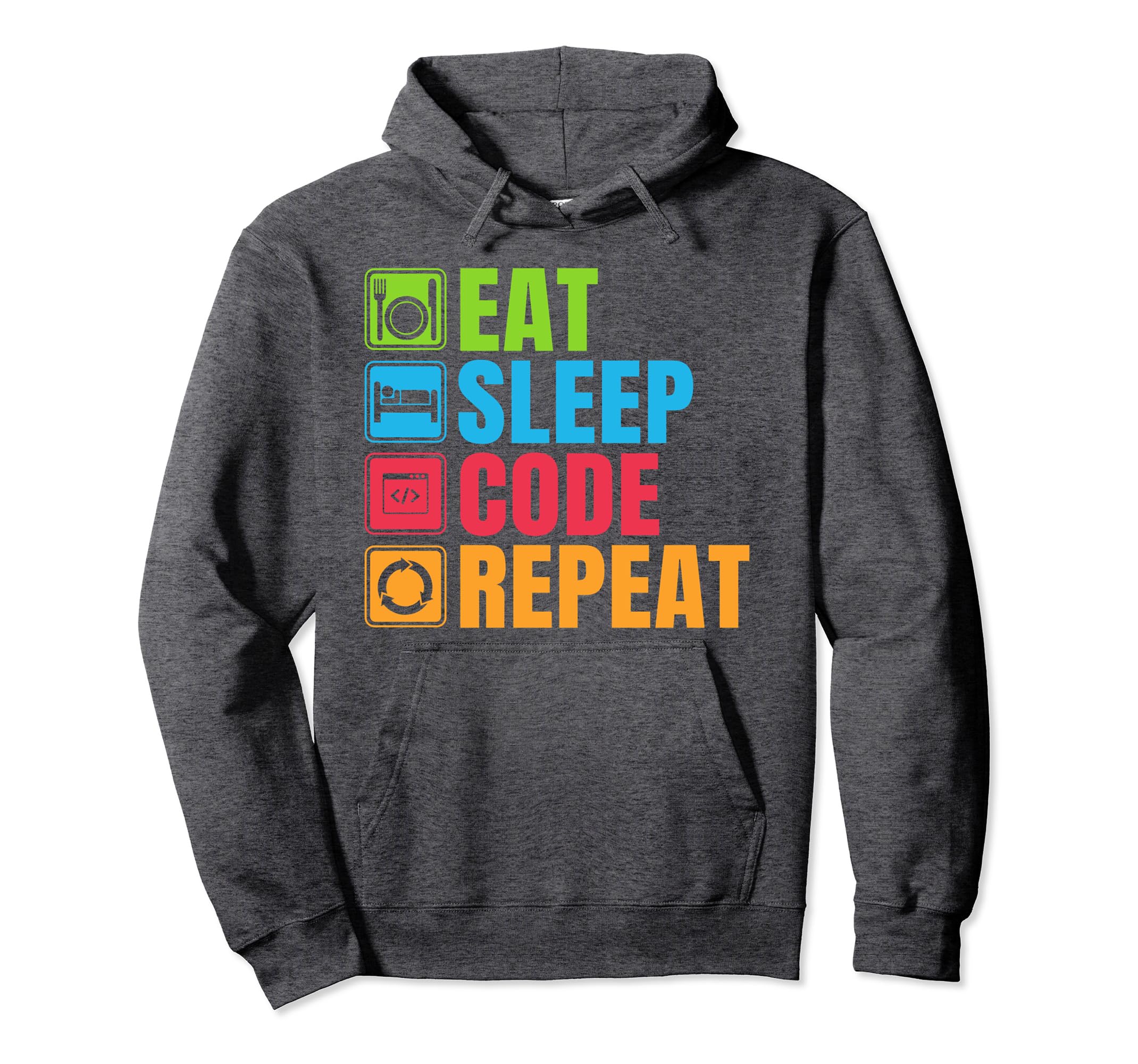 Eat Sleep Coding Repeat Programmer Hoodie Coding Pullover-ln – Lntee